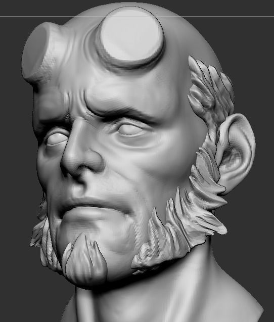 Hellboy Bust 3D model 3D printable | CGTrader