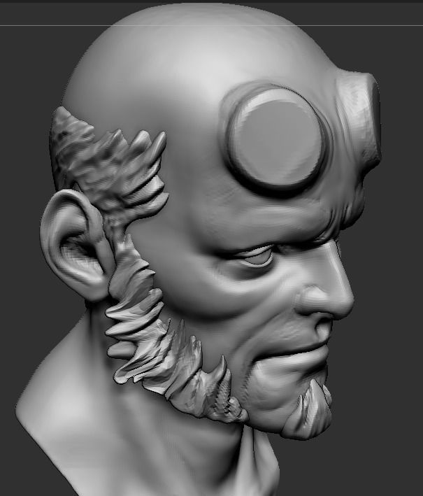 Hellboy Bust 3D model 3D printable | CGTrader