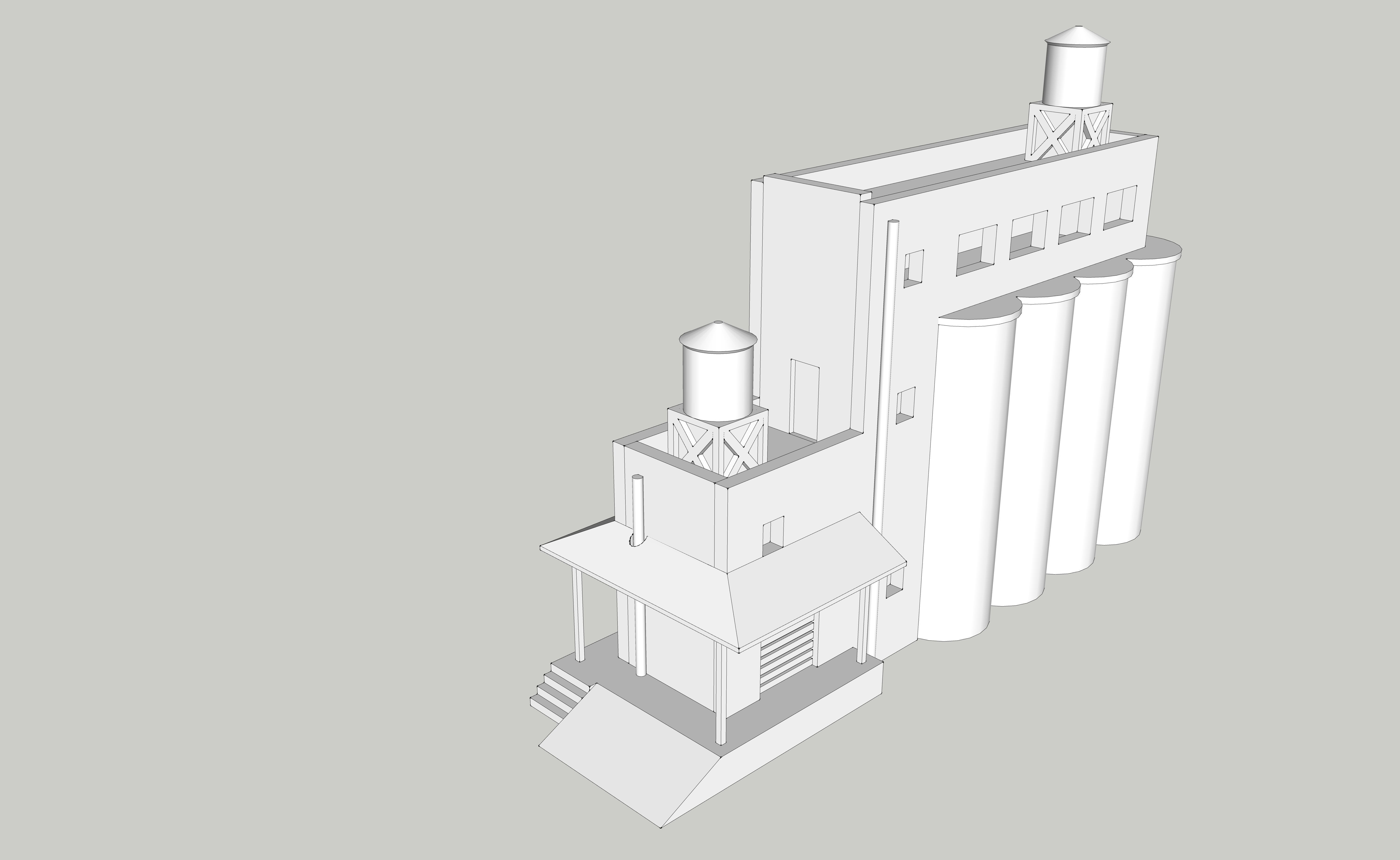3D model Industrial Facility Grain Silos by Outland Models VR / AR ...