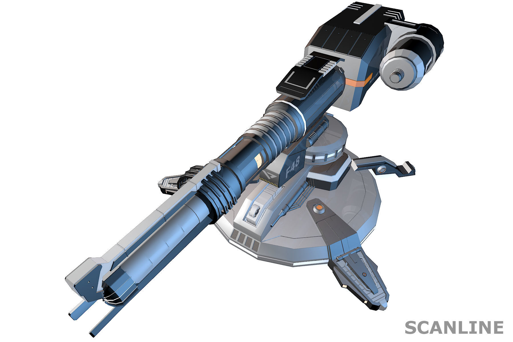 Sci-Fi Turret F48 3D model rigged | CGTrader