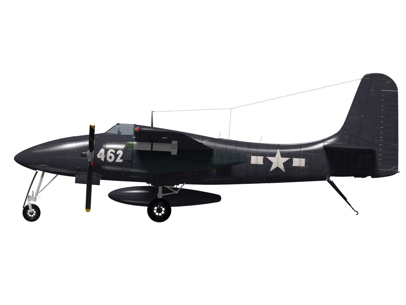 Grumman F7F Tigercat 3D model | CGTrader