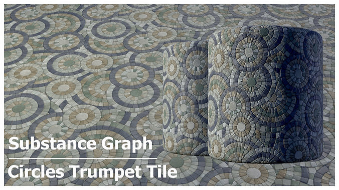 Texture Substance 3D Designer Graphs of Circles Trumpet Tile VR / AR ...