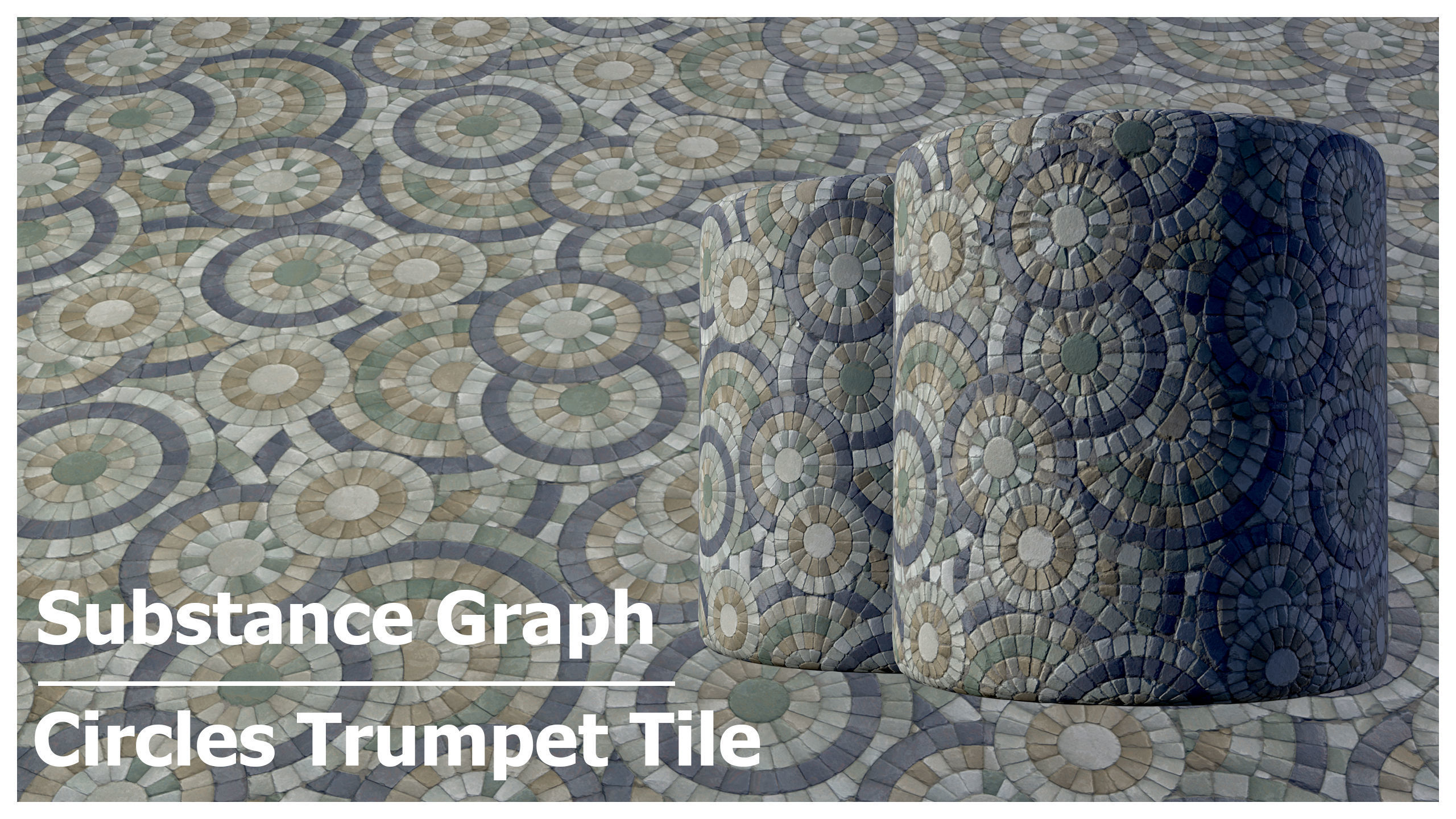 Texture Substance 3D Designer Graphs of Circles Trumpet Tile VR / AR / low-poly | CGTrader