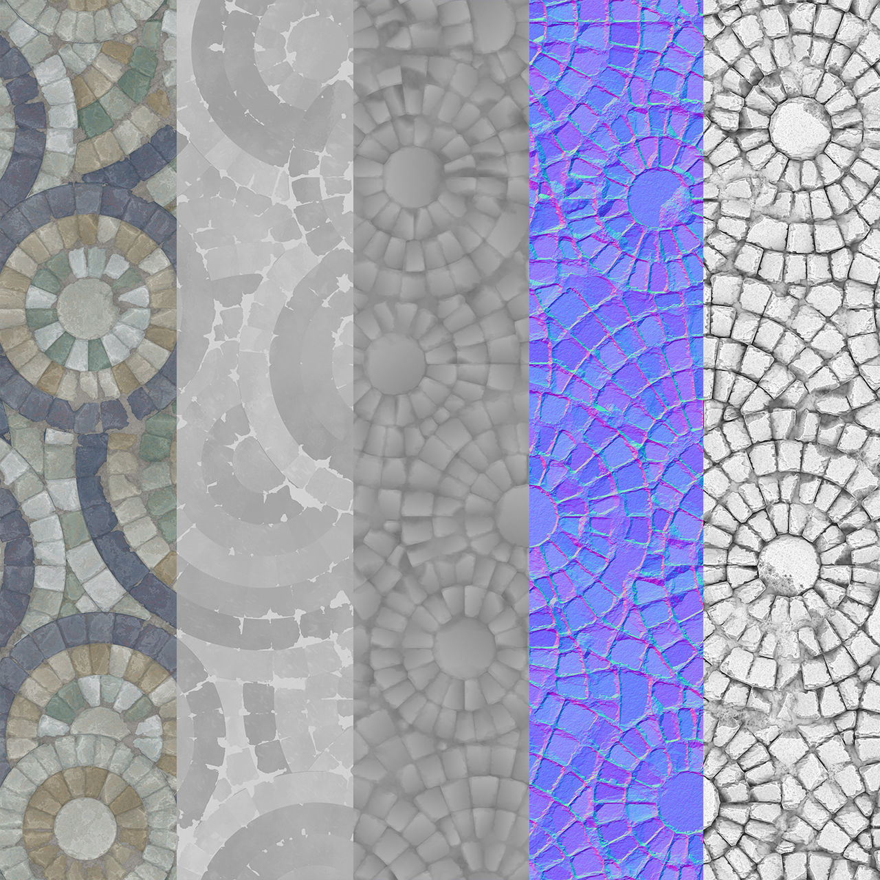 Texture Substance 3D Designer Graphs of Circles Trumpet Tile VR / AR ...