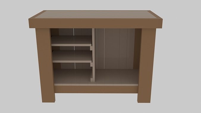 wooden bar counter 3D model | CGTrader