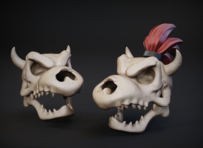 Bowser skull Super Mario 3D printing model 3D model 3D printable | CGTrader