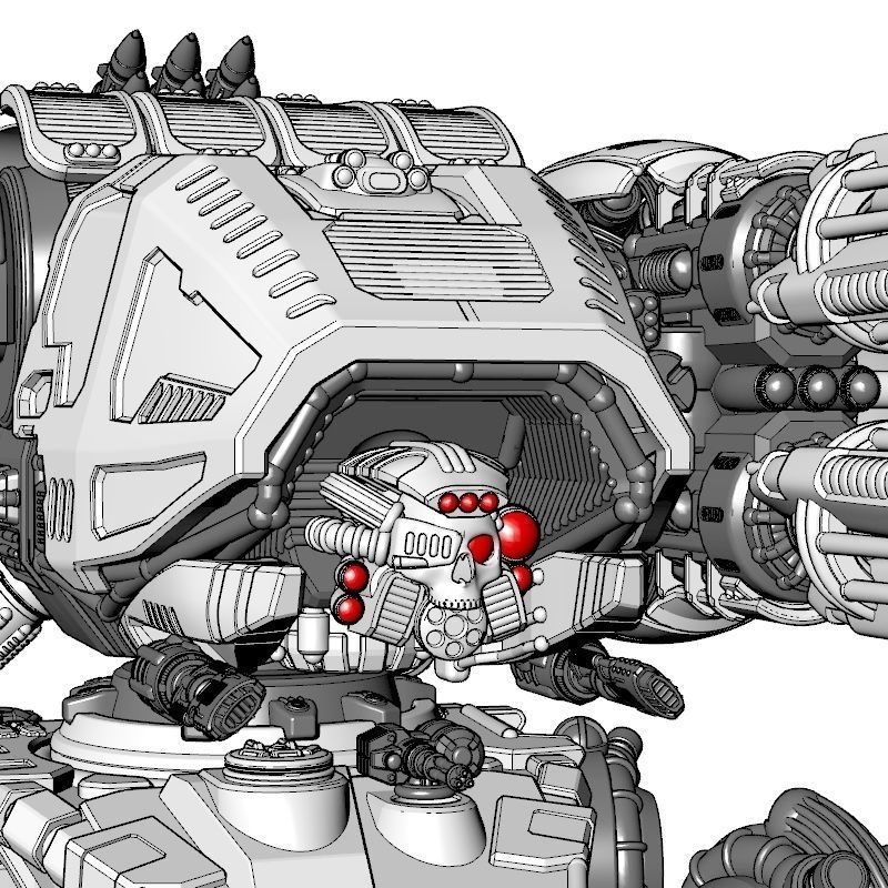Project Gigante B - 28mm Super Heavy Fire Support Mech 3D model 3D printable | CGTrader