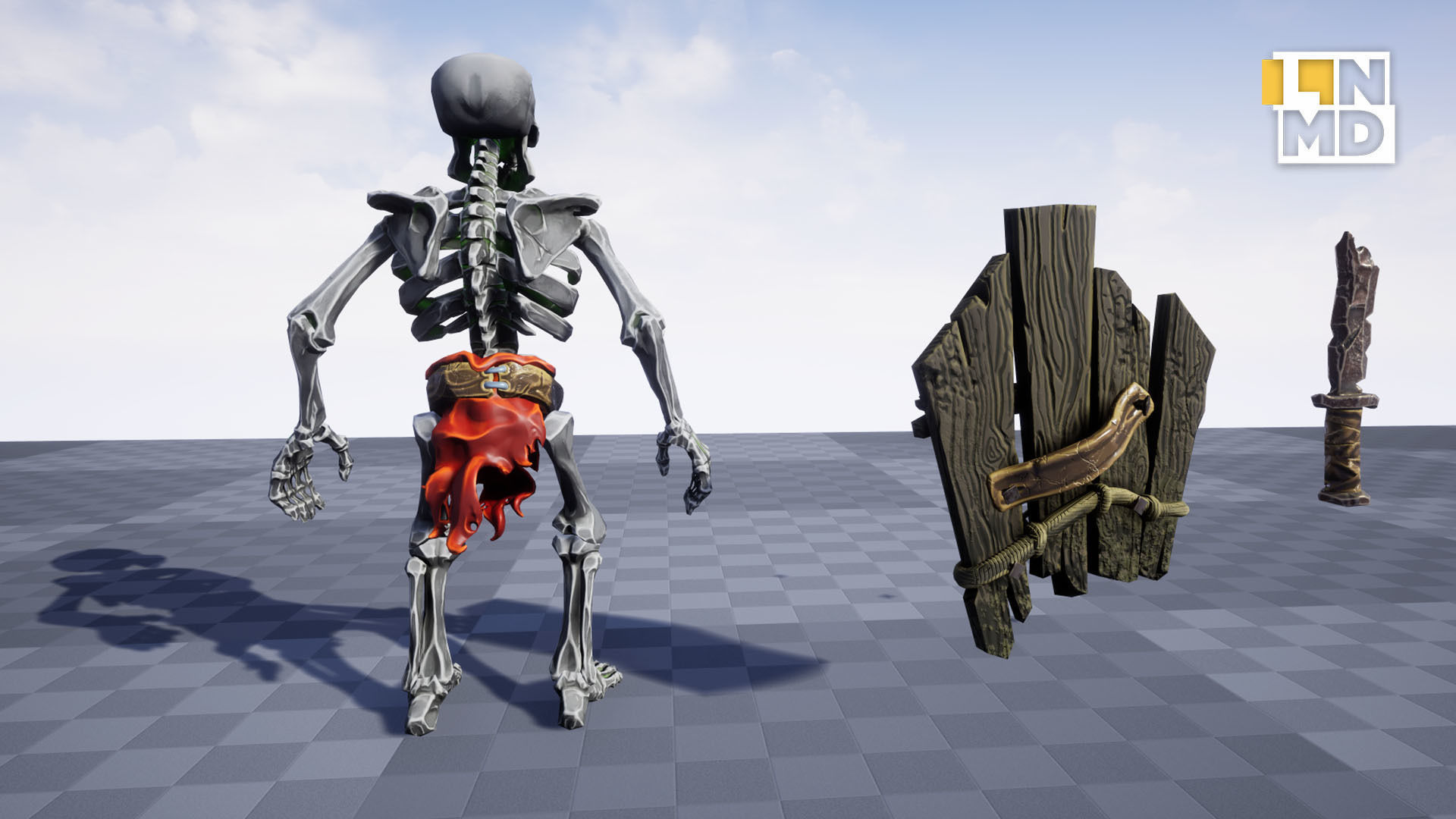 3D model Game ready Skeleton character with 24 animations VR / AR / low ...