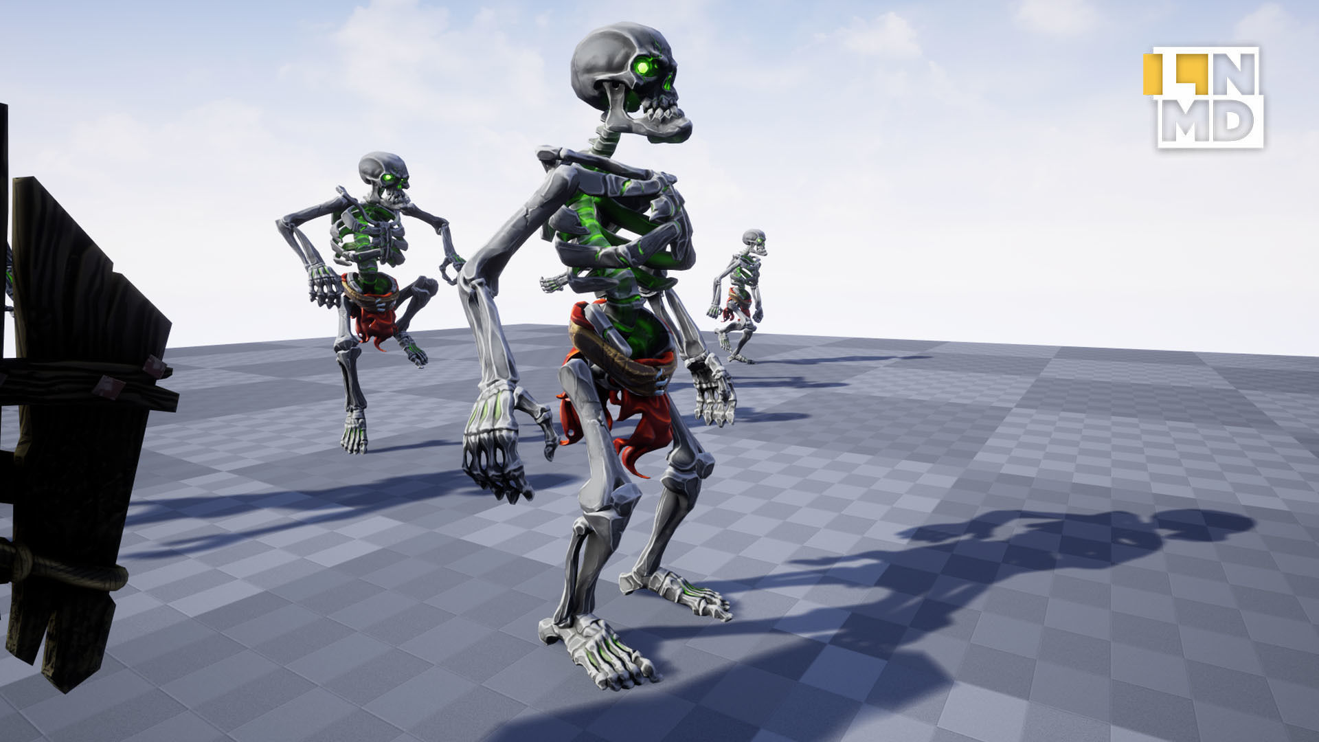 3D model Game ready Skeleton character with 24 animations VR / AR / low ...