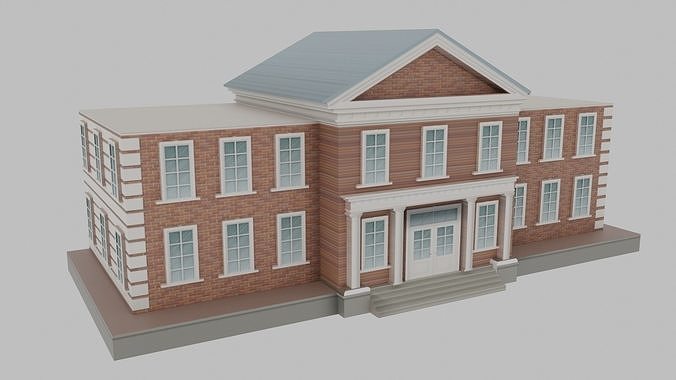 3D model School Building VR / AR / low-poly | CGTrader