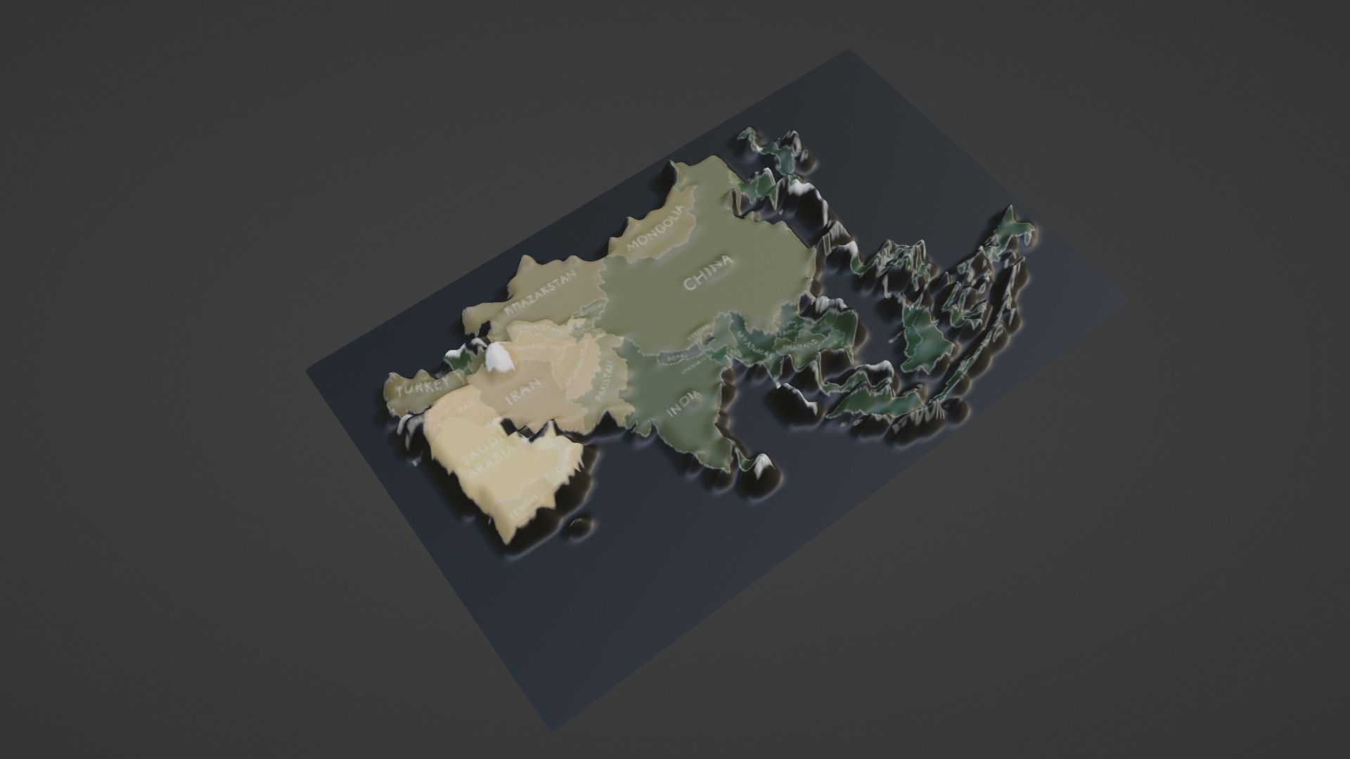 3D model Asia Map Topography VR / AR / low-poly | CGTrader