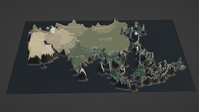 3D model Asia Map Topography VR / AR / low-poly | CGTrader