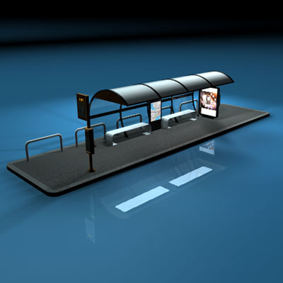 Bus stop1 3D model | CGTrader
