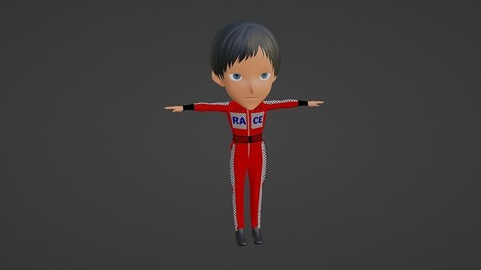 3D model Racing Driver Cartoon Character VR / AR / low-poly | CGTrader