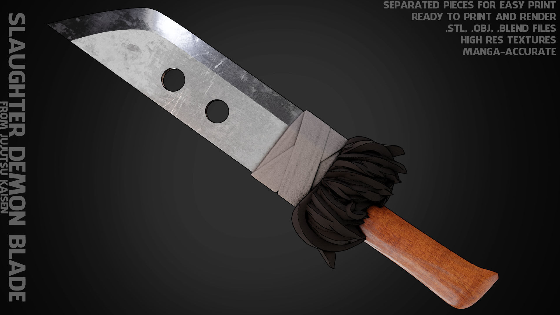 Jujutsu Kaisen Slaughter Demon Blade for Cosplay 3D model 3D printable ...