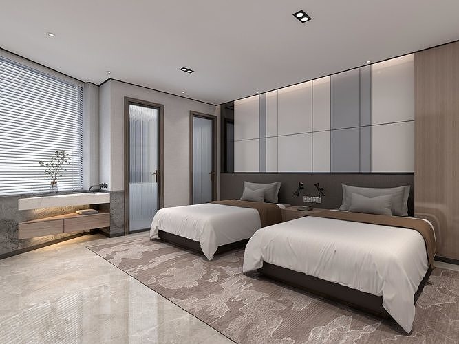 Hotel Modern Rooms 3D model | CGTrader