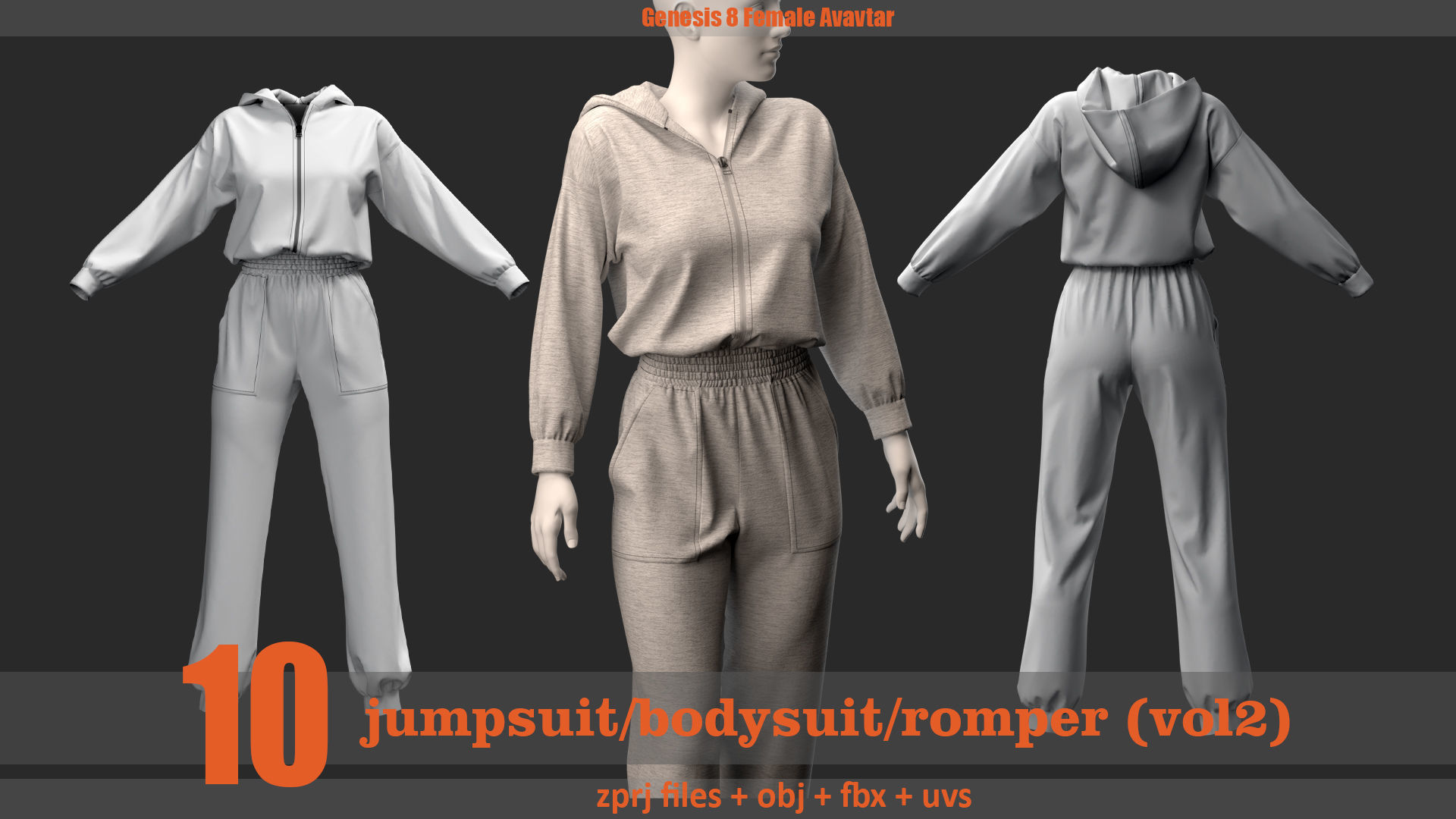 10 bodysuit jumpsuit romper 3D model | CGTrader