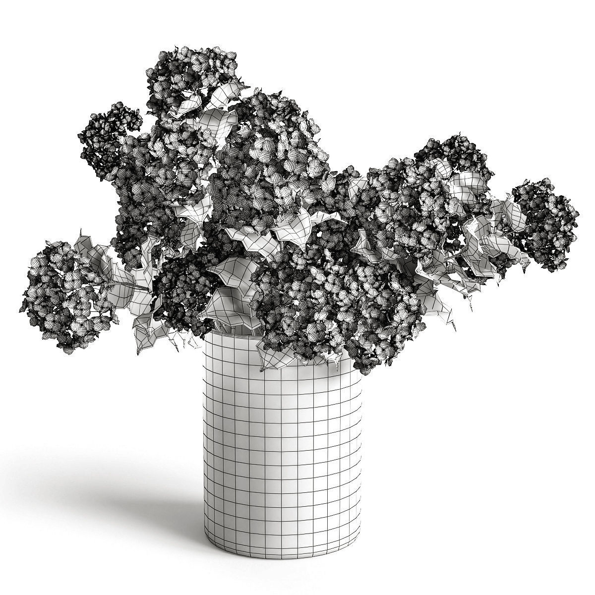 Hydrangea in glass vase 3D model | CGTrader