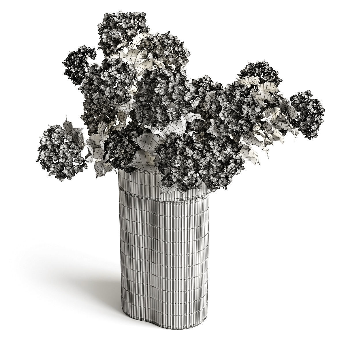 Hydrangea in ripple vase 3D model | CGTrader