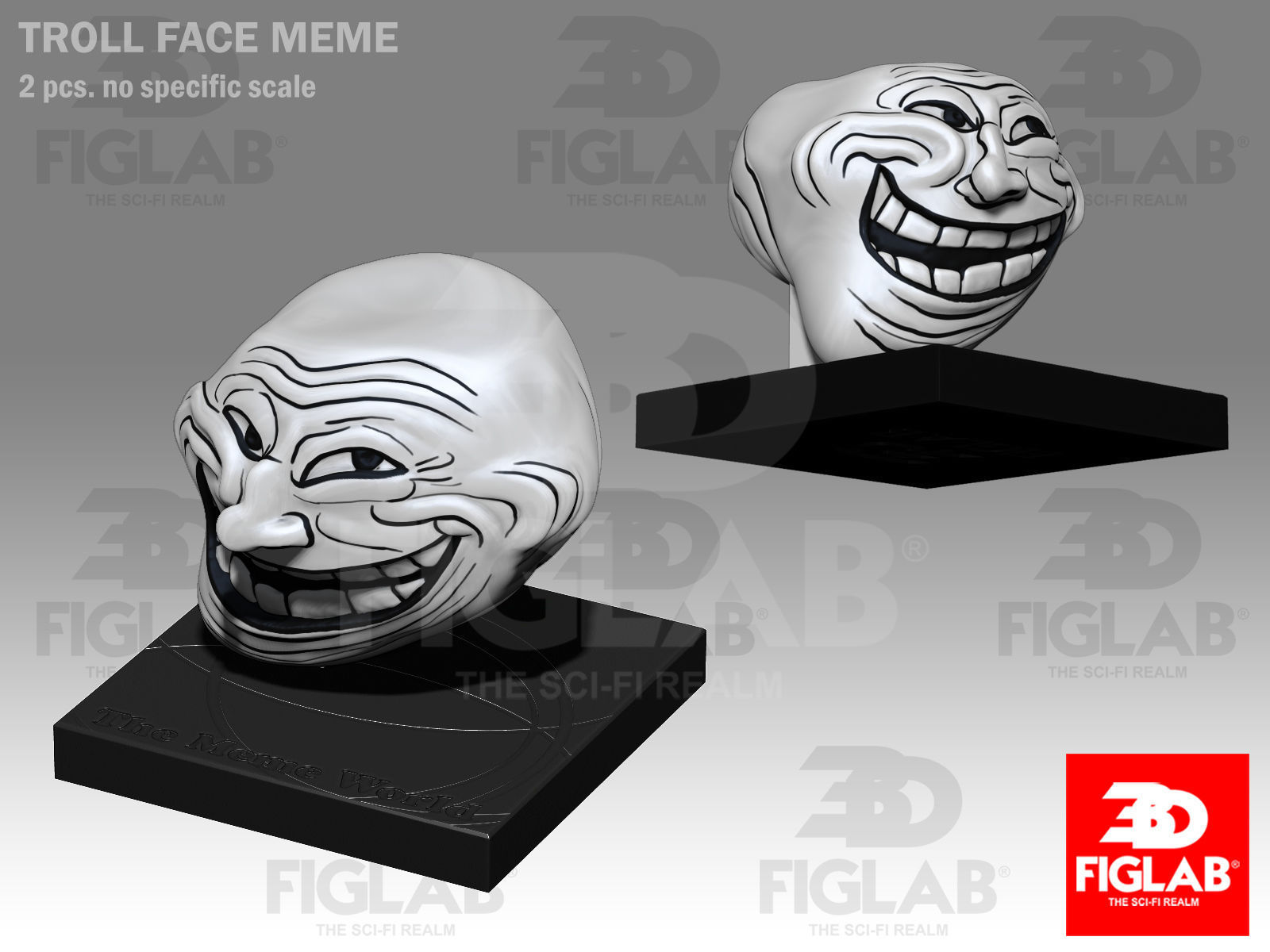TROLL FACE MEME 3D model | CGTrader