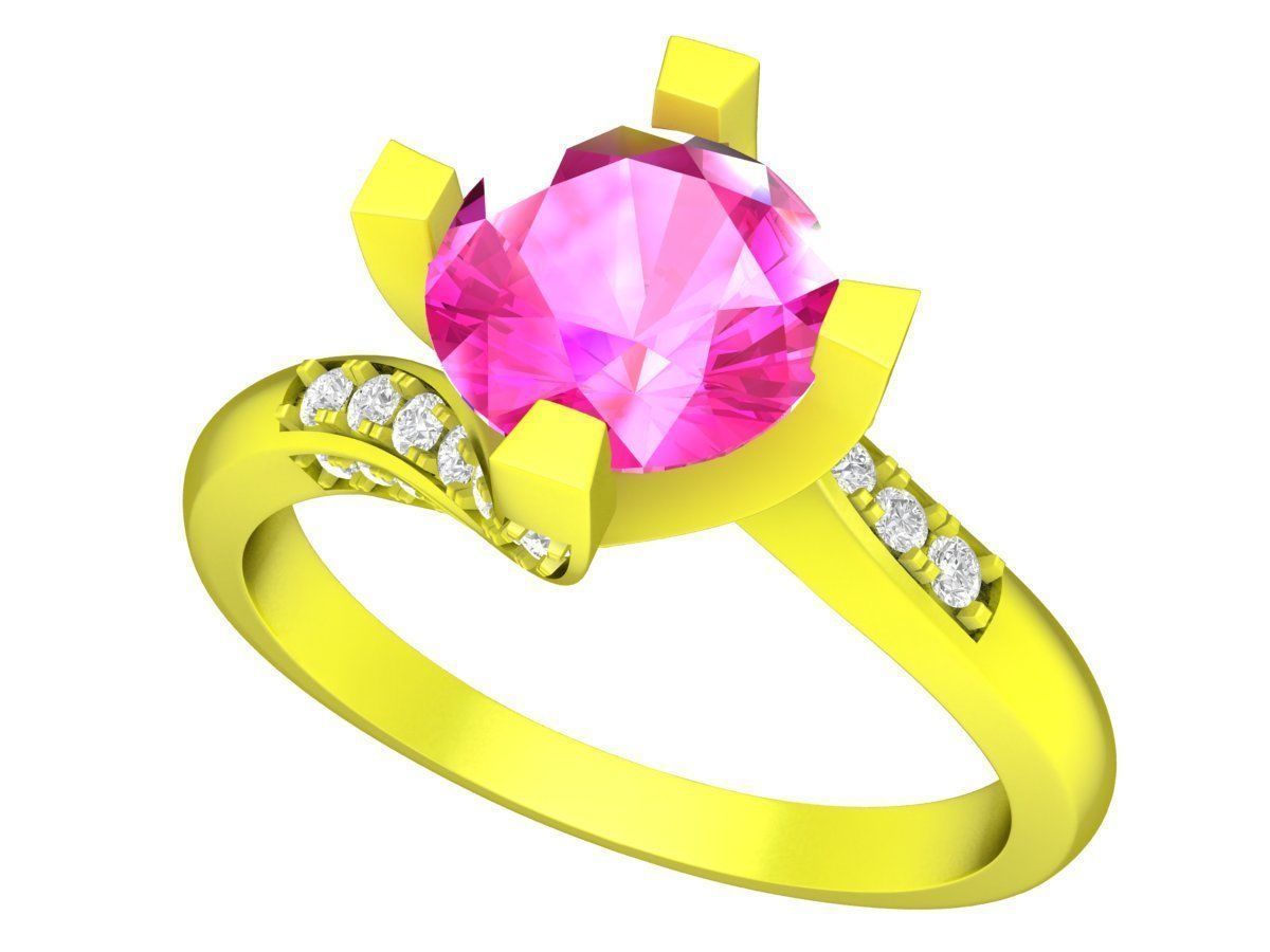 7081 Diamond Engament Ring 3D model 3D printable | CGTrader