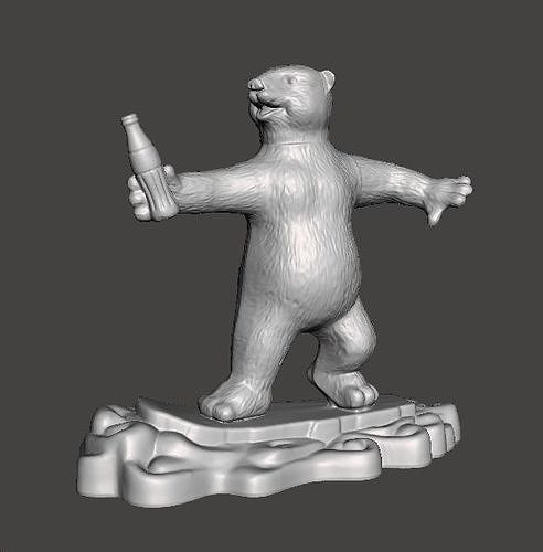 COCA COLA COKE YOUNG POLAR BEAR PROMOTIONAL FIGURE CHRISTMAS 90s 3D ...