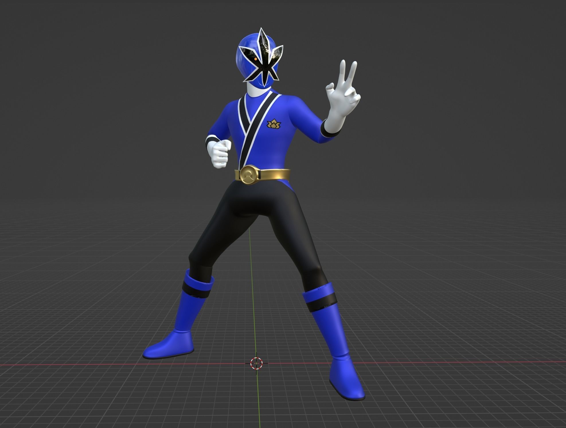 Blue Samurai Ranger - Power Rangers Samurai 3D model rigged | CGTrader