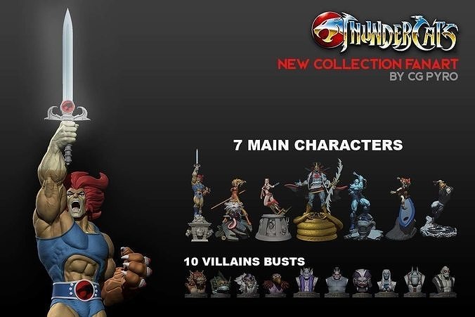 THUNDERCATS COLLECTION PACK 1 - 17 CHARACTERS 3D model 3D printable ...