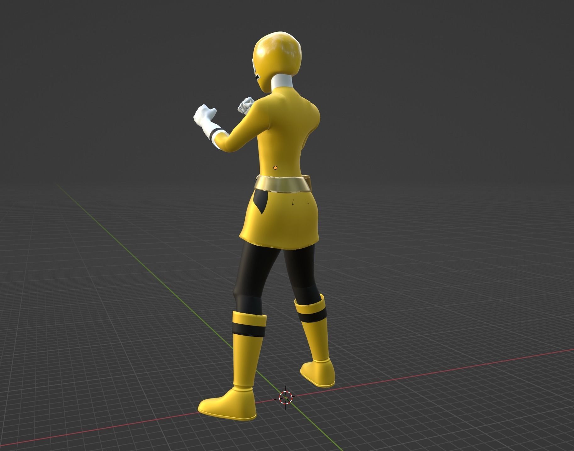 Yellow Samurai Ranger - Power Rangers Samurai 3D model rigged | CGTrader