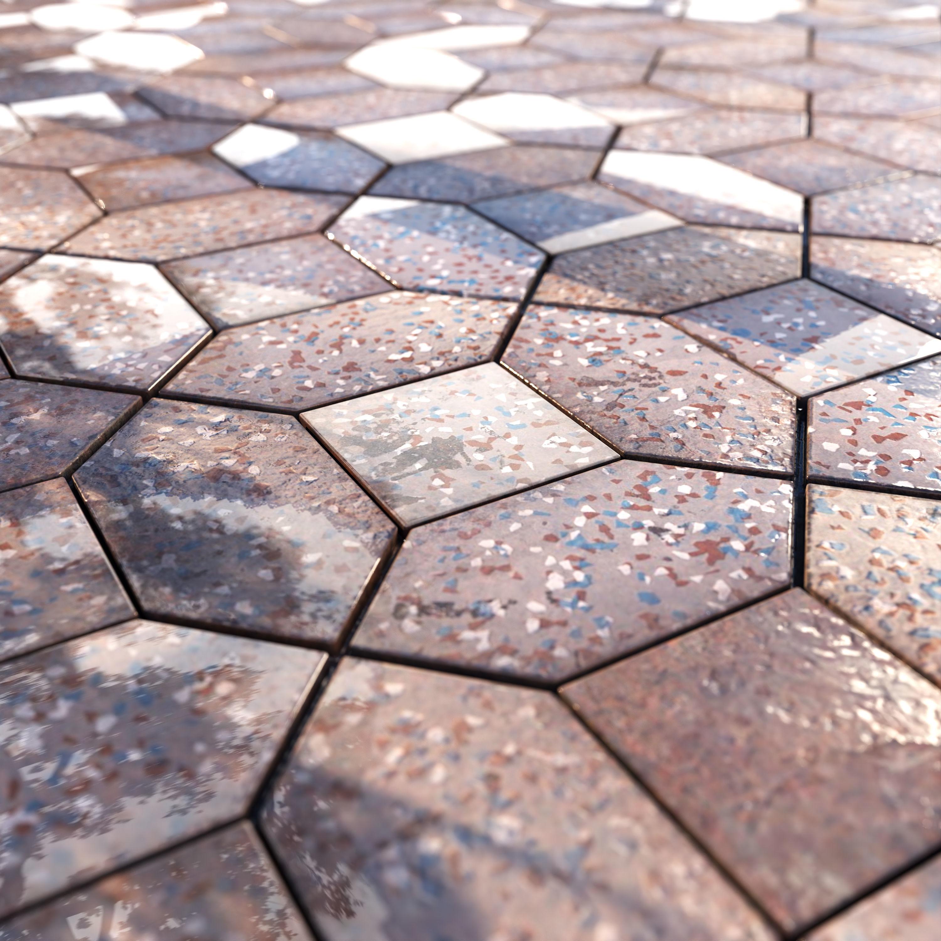 stone walkway paving 3d model - set 002 3D model | CGTrader