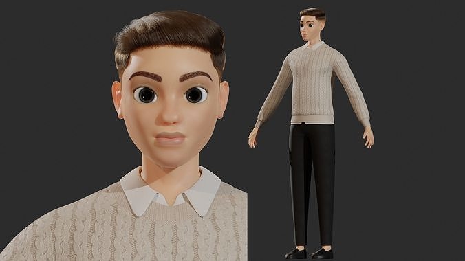 3D model White Male Cartoon Character William VR / AR / low-poly | CGTrader
