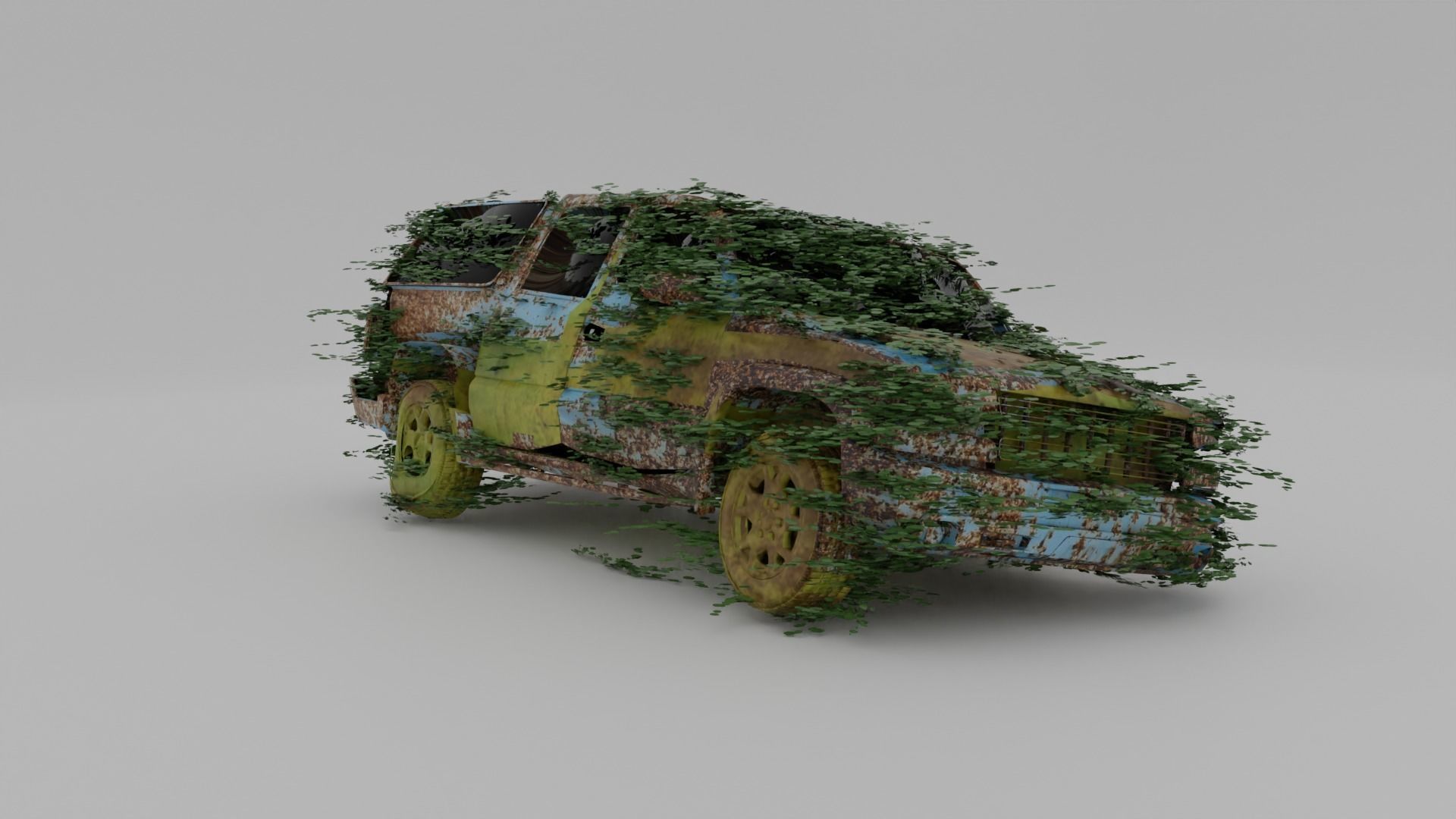 3D model Damaged Rusty Car VR / AR / low-poly | CGTrader