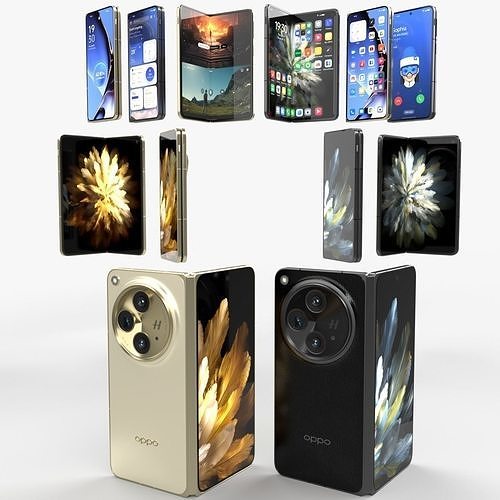 OPPO Find N3 all colors animated 3D model animated rigged | CGTrader