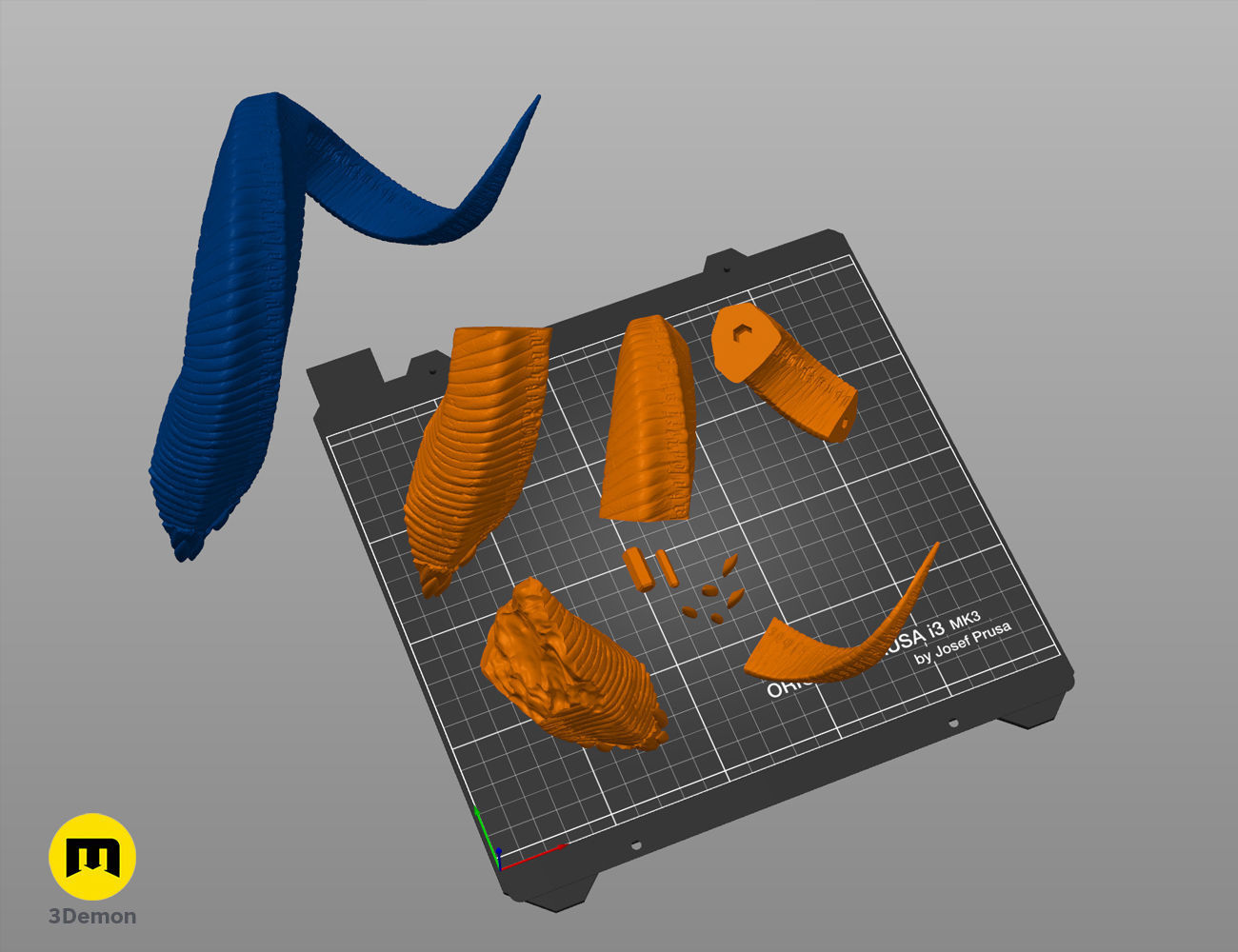 Karlach Cosplay Horns Baldurs Gate 3D model 3D printable | CGTrader