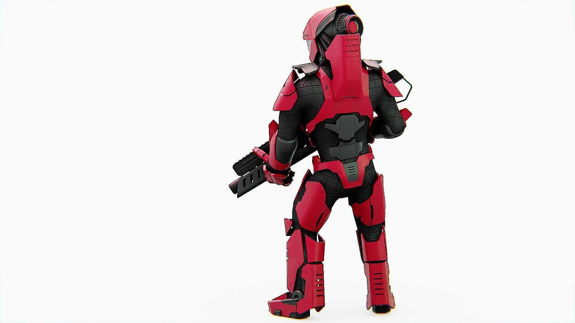 CYBORG SOLDIER Rigged for Unreal Engine - Unity - MIXAMO 3D model ...