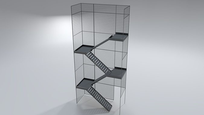 3D model Haki Stair Tower System with a Metal and Mesh Frame VR / AR ...