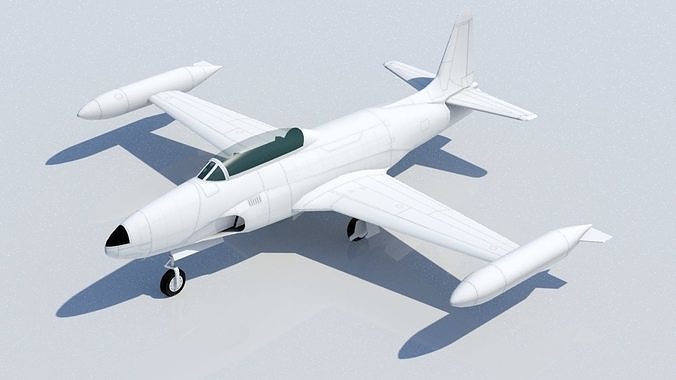 3D model Lockheed T33 Shooting Star Static Low Poly Blank Canvas VR / AR / low-poly | CGTrader
