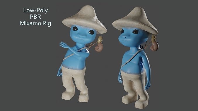 3D model SMURF CAT LOW-POLY PBR 3D MODEL VR / AR / low-poly | CGTrader