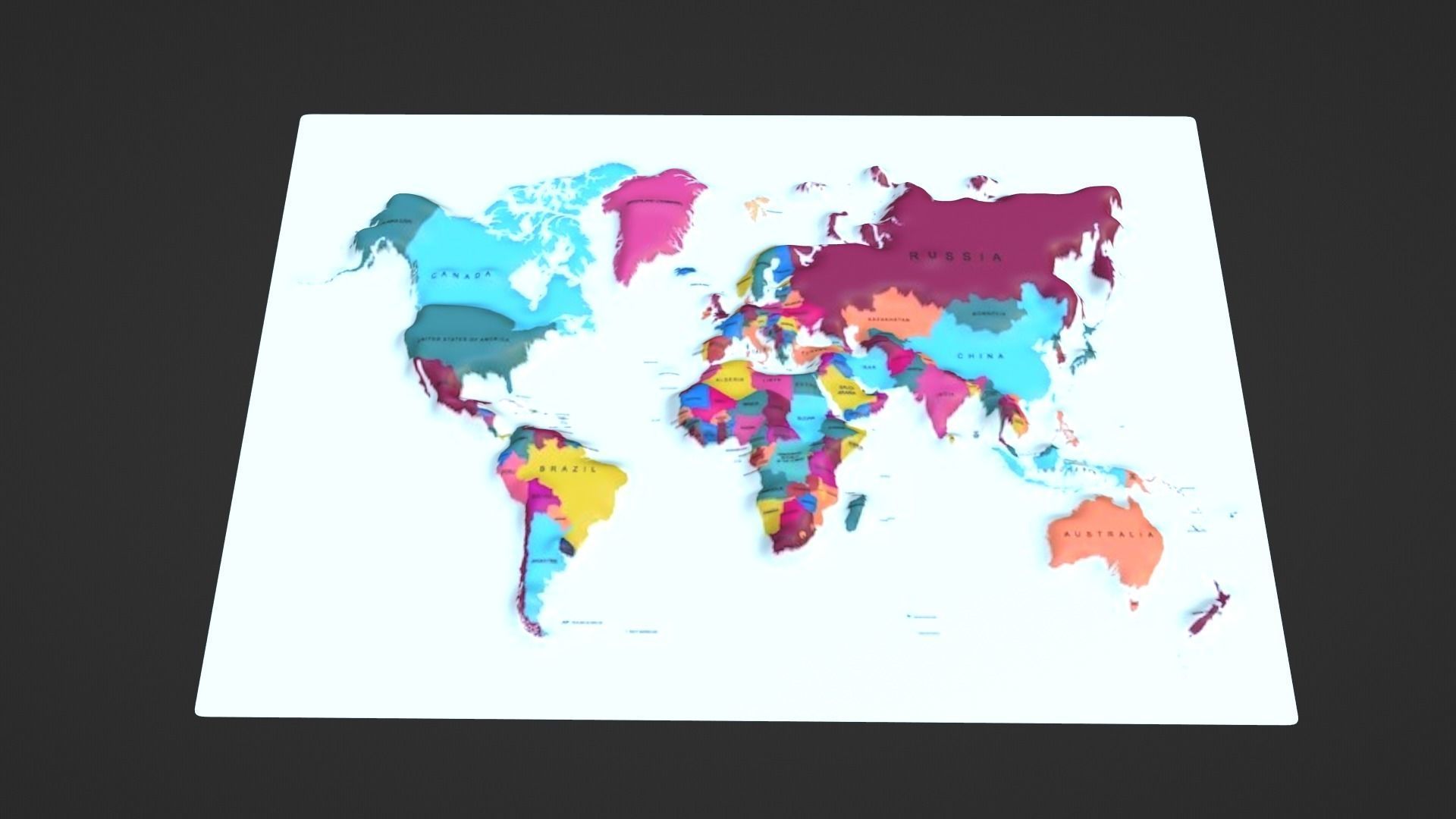 3D model World Map Topography VR / AR / low-poly | CGTrader