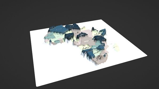 3D model Africa Map Topography VR / AR / low-poly | CGTrader