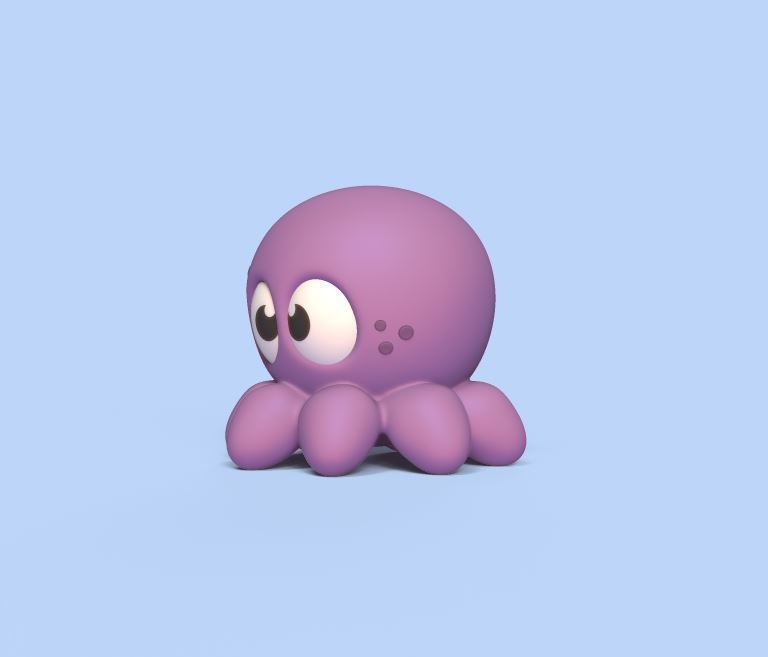 Octopus Big Eyes 3D model 3D printable | CGTrader