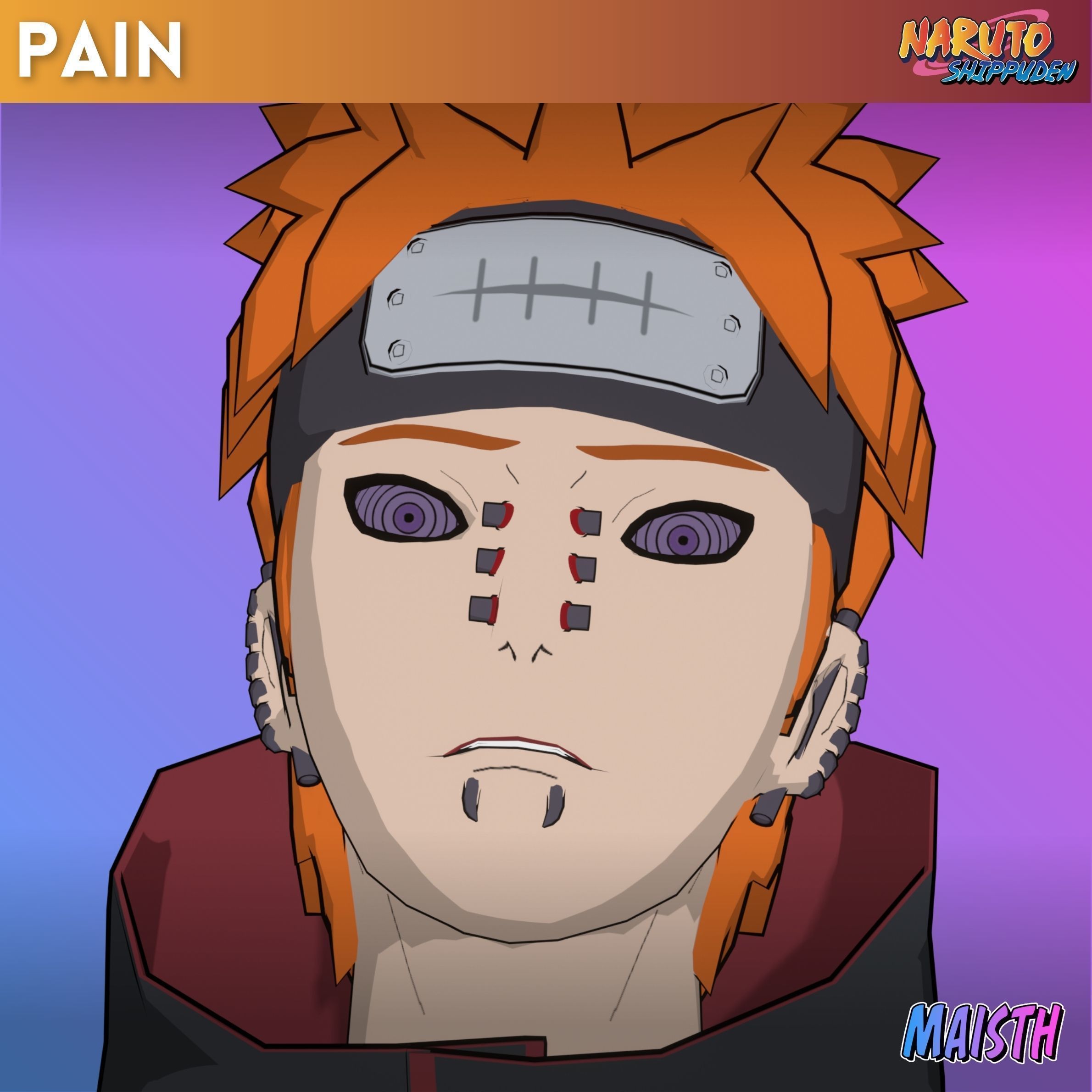 Pain - Naruto Shippuden - 3D Model - Rigged 3D model rigged | CGTrader
