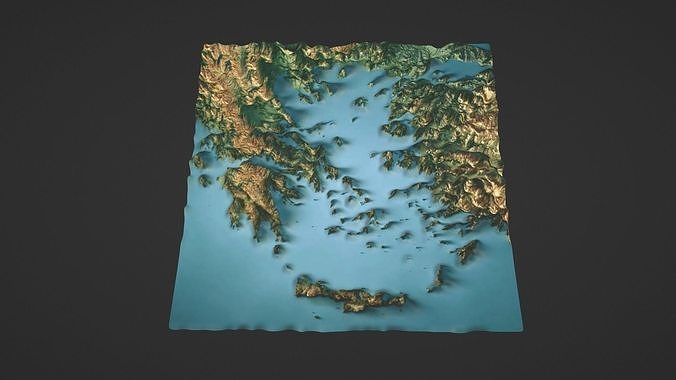 3D model Aegean Sea Map Topography VR / AR / low-poly | CGTrader