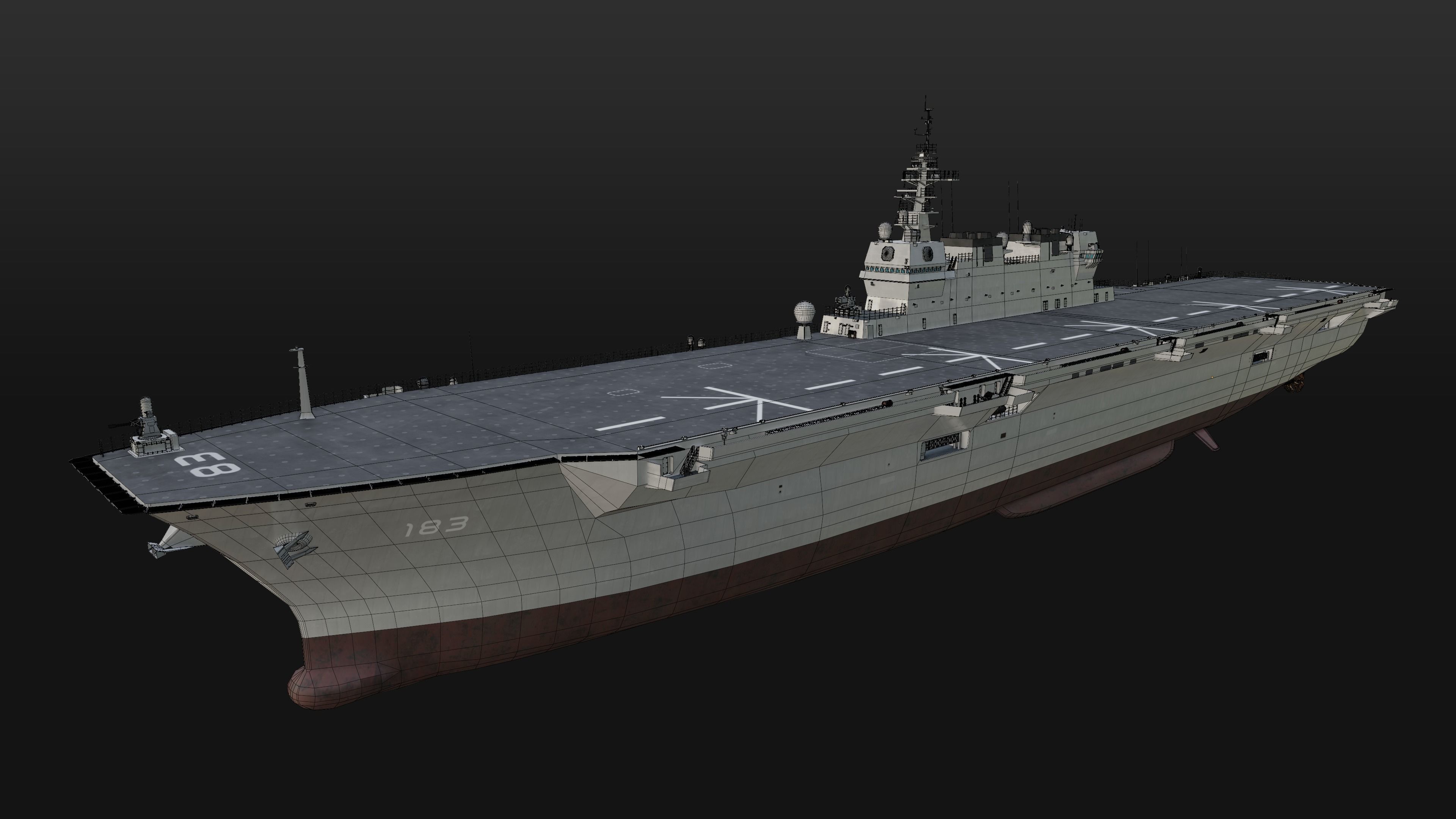 JMSDF Izumo class helicopter carrier model 3D model | CGTrader