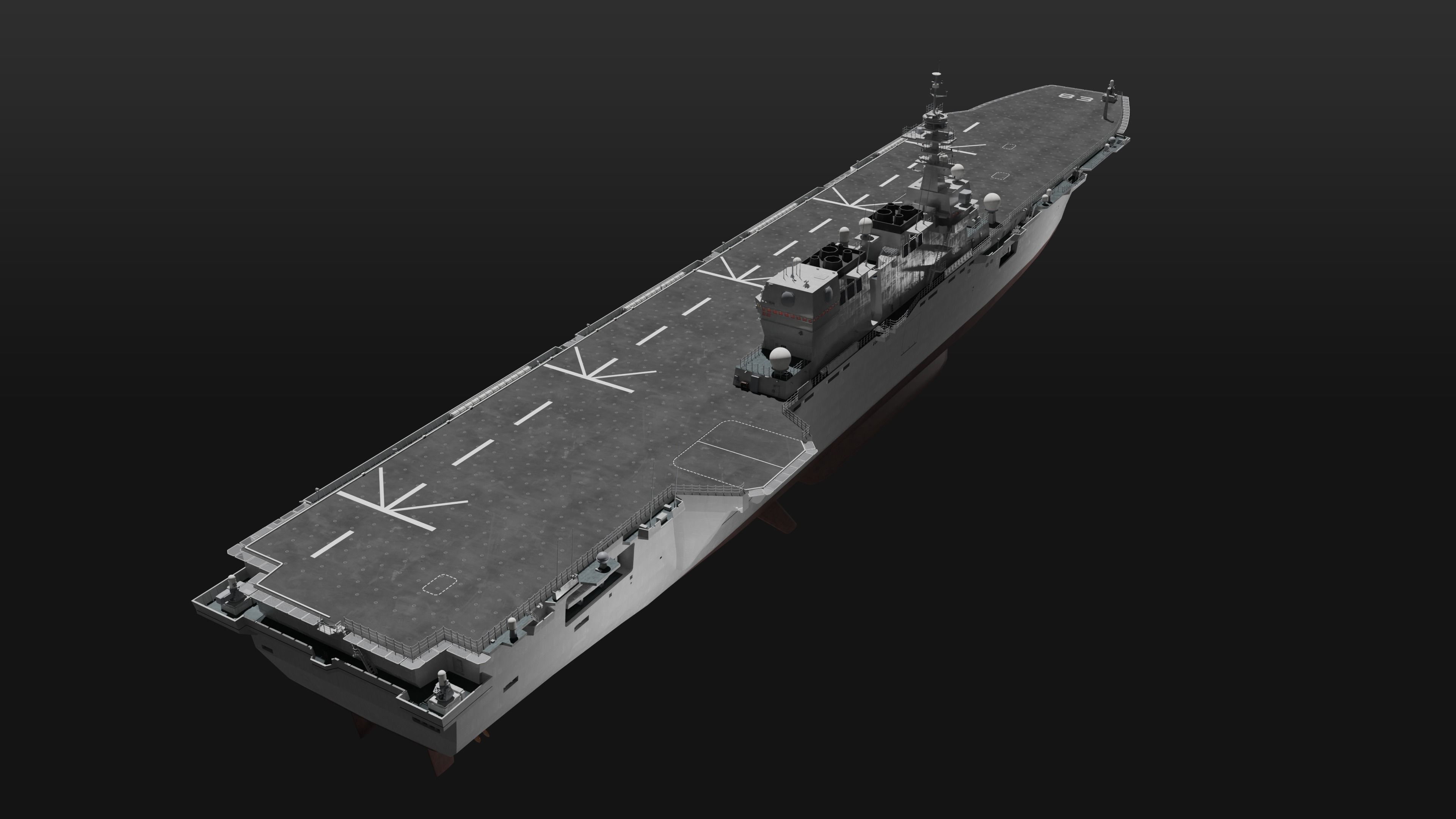 JMSDF Izumo class helicopter carrier model 3D model | CGTrader