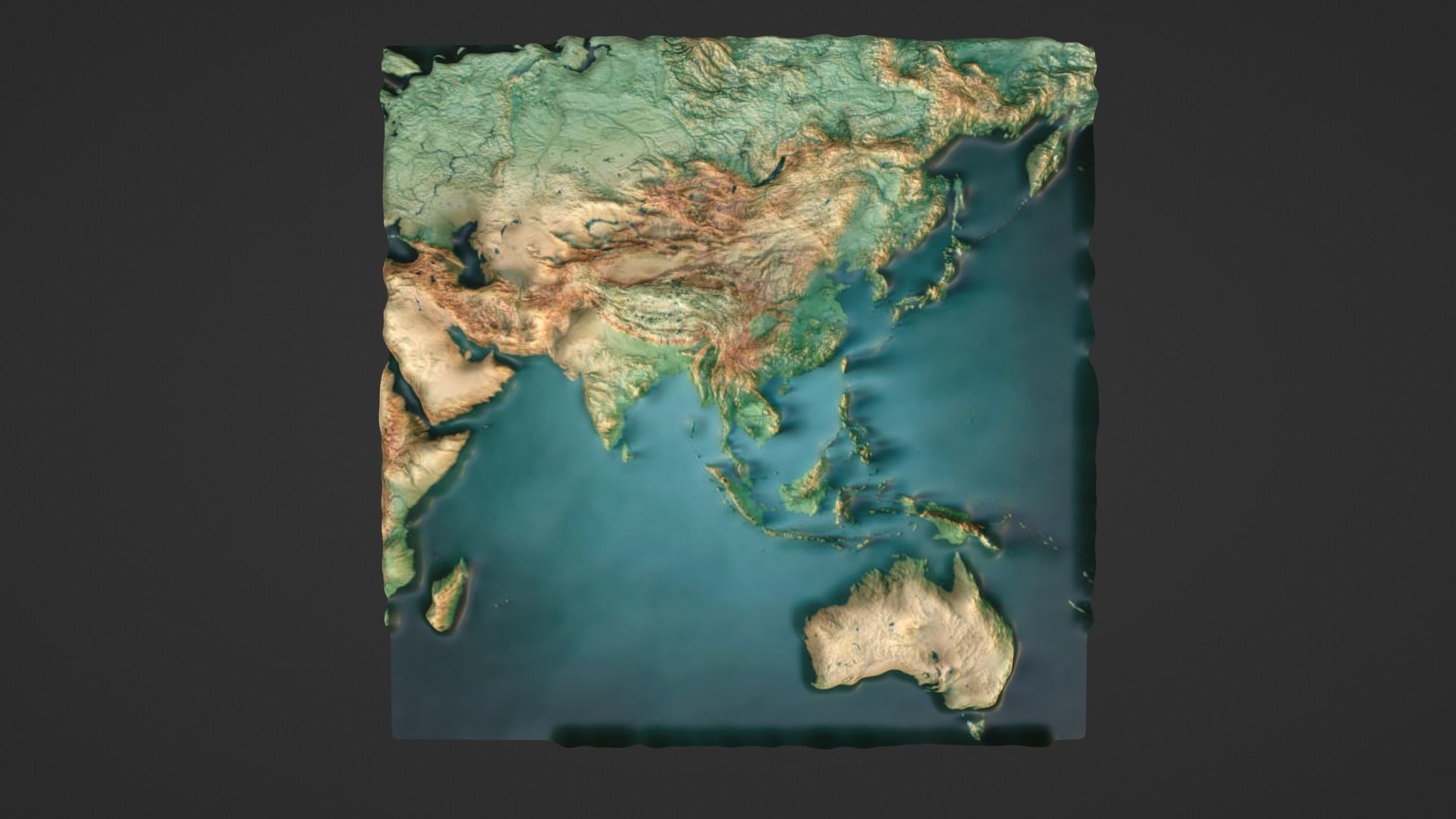 3D model Asia Australia Map Topography VR / AR / low-poly | CGTrader