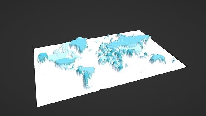 3D model World Map Topography VR / AR / low-poly | CGTrader