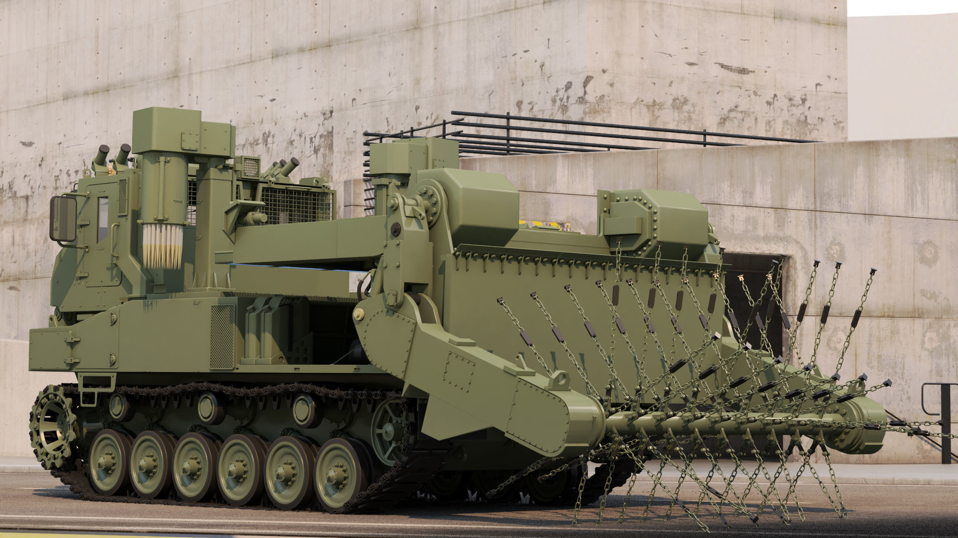 Mine cleaner vehicle 3D model animated rigged | CGTrader