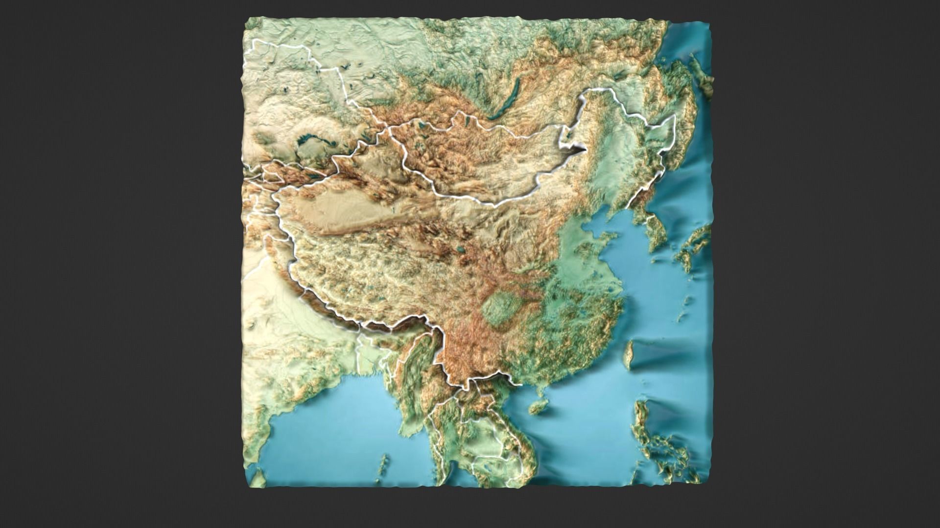 3D model China Map Topography VR / AR / low-poly | CGTrader