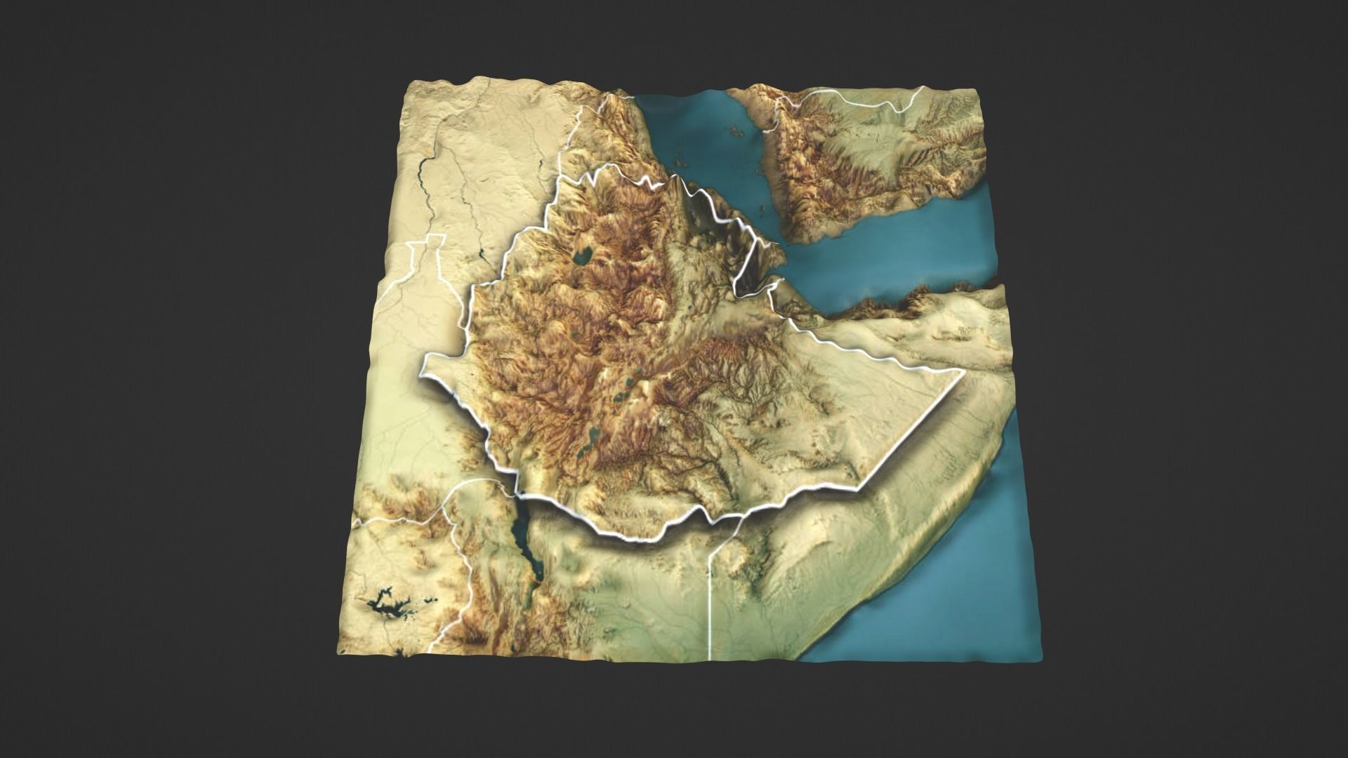 3D model Ethiopia Map Topography VR / AR / low-poly | CGTrader